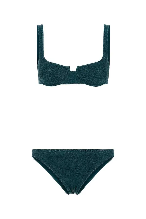 Oseree Nylon Blend Bikini - Green