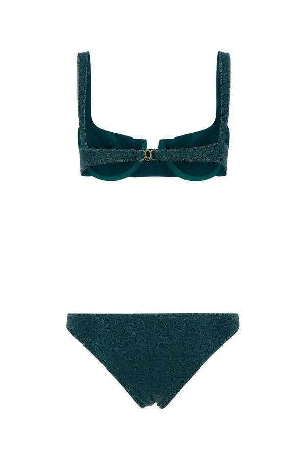 Oseree Nylon Blend Bikini - Green