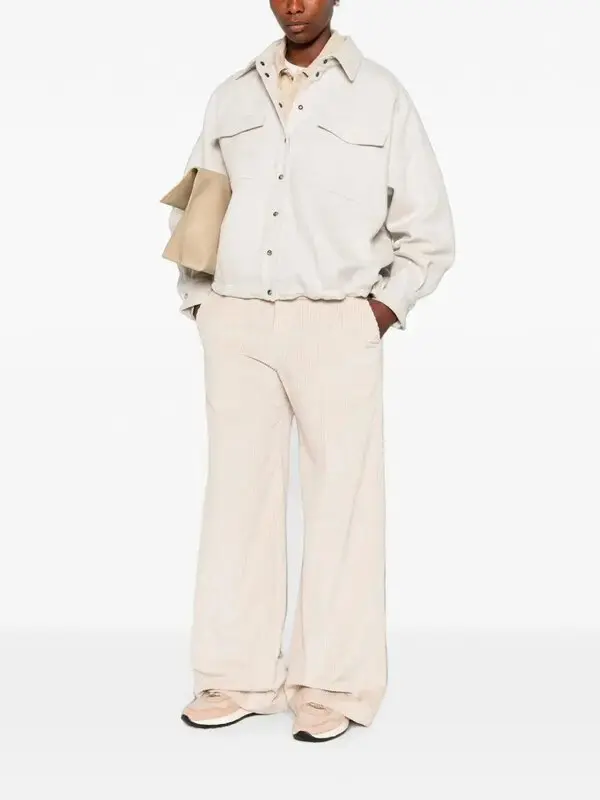 Brunello Cucinelli Corduroy Loose Pants With Monili - Multicolor