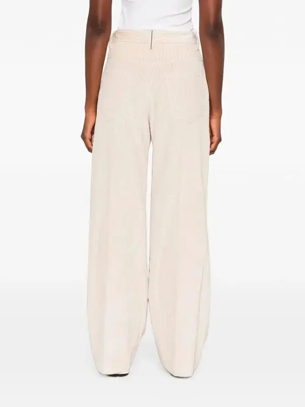 Brunello Cucinelli Corduroy Loose Pants With Monili - Multicolor