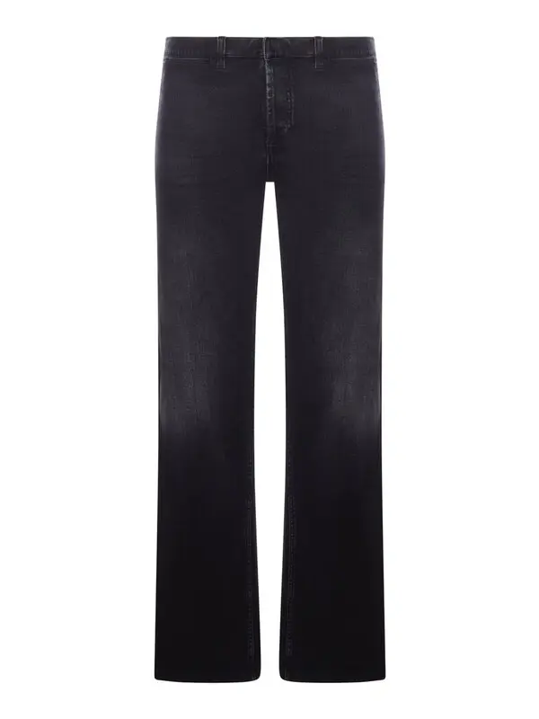 Gucci Cotton Denim Trousers With Web Ribbon