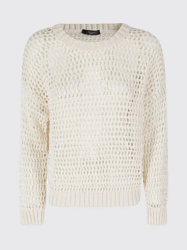 Max Mara Linen And Cotton Crewneck Pullover By - Cream