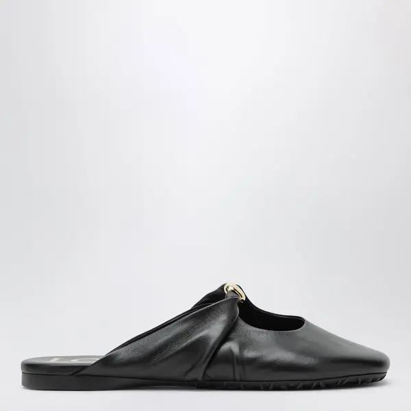 Loewe Pebble Sabot In Soft Lamb Nappa Leather - Black