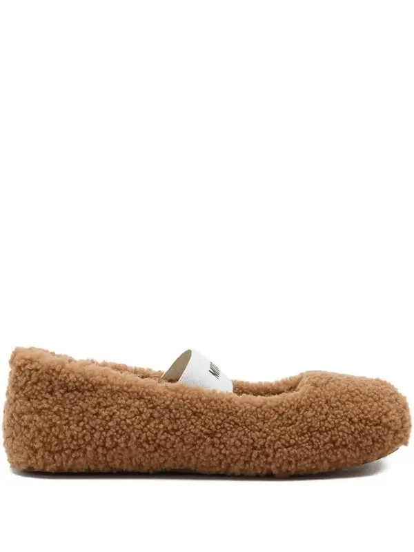 Moon Boot Shearling Ballet Flats - Brown