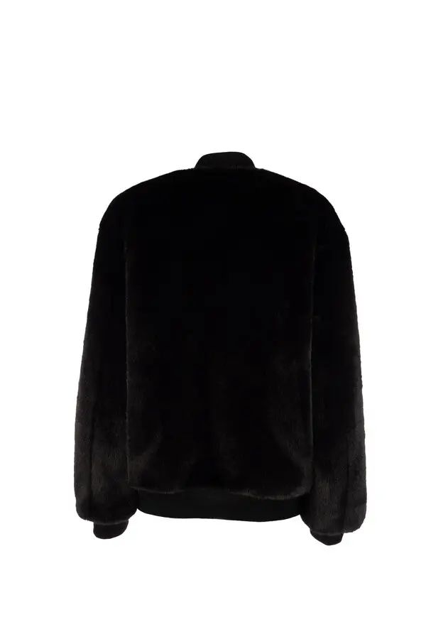 Prada Faux Fur Zip Up Jacket