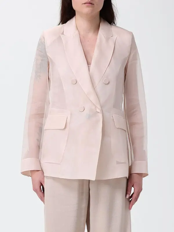 Max Mara Double Breasted Wool Blazer - Gray