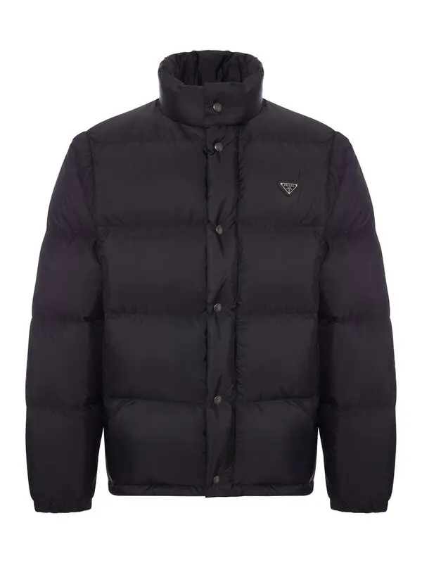 Prada Padded Down Jacket With Triangular Logo