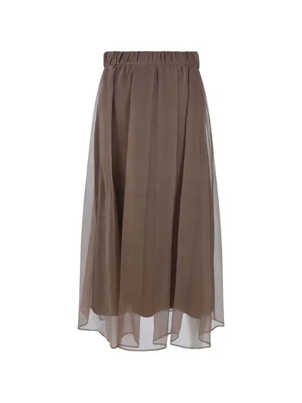 Brunello Cucinelli Silk Midi Skirt