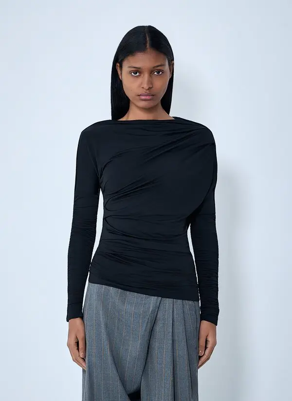 GANNI Draped Long Sleeve Top