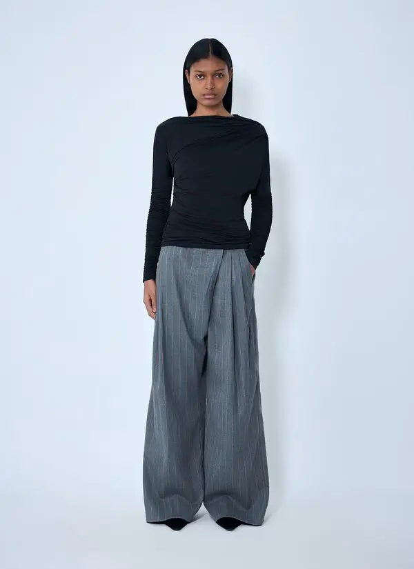 GANNI Draped Long Sleeve Top