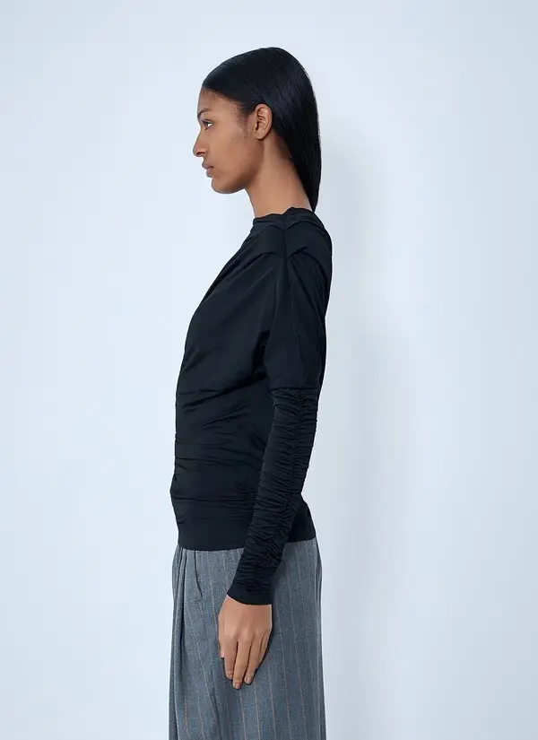 GANNI Draped Long Sleeve Top