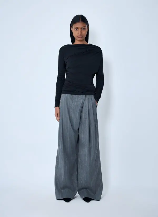 GANNI Draped Long Sleeve Top