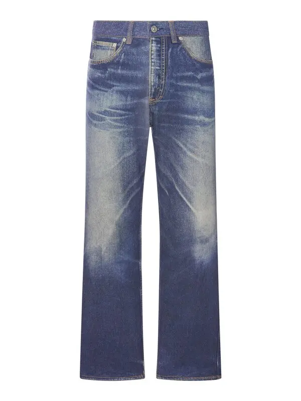 Our Legacy Jeans Third Cut Con Stampa Denim Effetto Trompe-l`œil - Multicolor