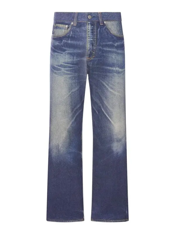 Our Legacy Jeans Third Cut Con Stampa Denim Effetto Trompe-l`œil - Multicolor