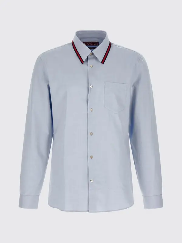 Gucci Slim Fit Cotton-blend Shirt With French Collar - Blue