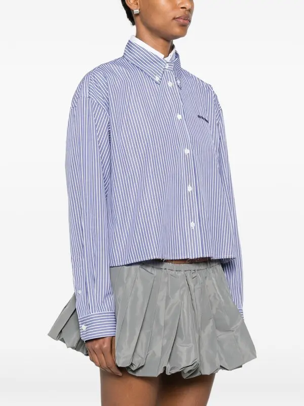 Miu Miu Logo Cotton Shirt - Multicolor