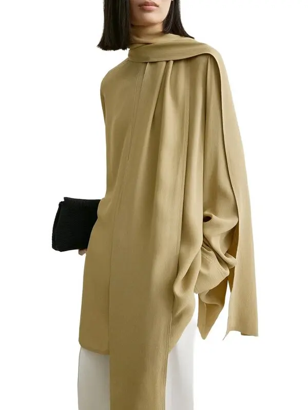 TOTEME Blouse With Draped Scarf - Multicolor
