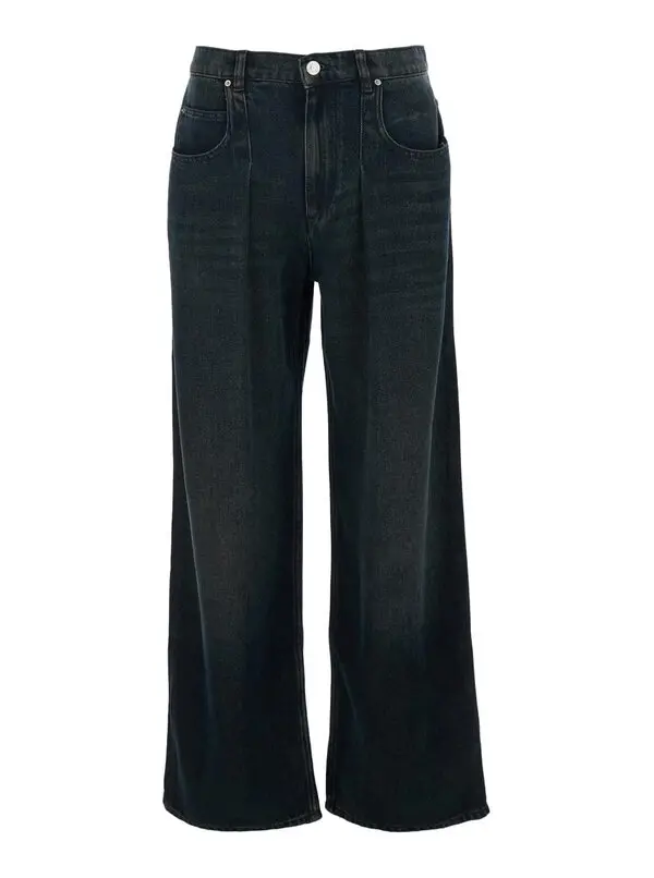 Isabel Marant Étoile Rodayna' Blue Jeans With Logo Patch On The Rear In Denim - Multicolor