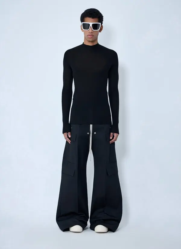 Rick Owens Ribbed Knit Long Sleeve Top