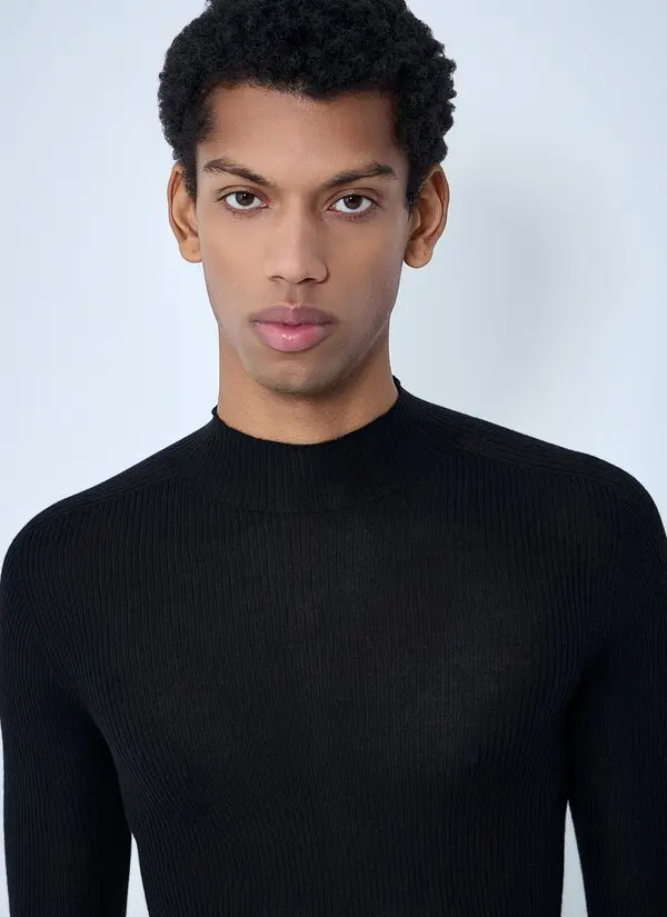 Rick Owens Ribbed Knit Long Sleeve Top