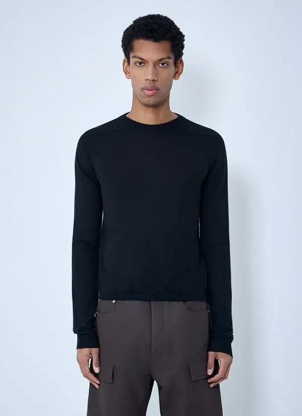 Rick Owens Fine Knit Wool Sweater - Black