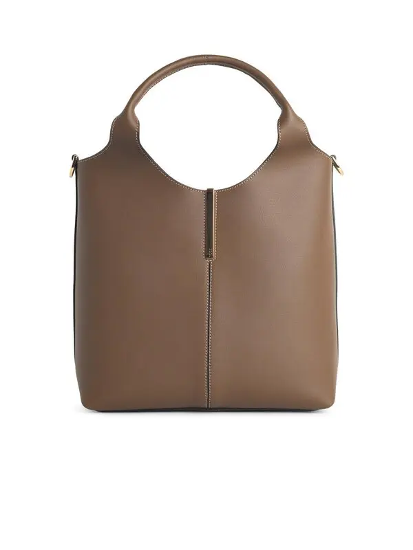 TOD'S Shopping Tote' Small Leather Bag - Brown