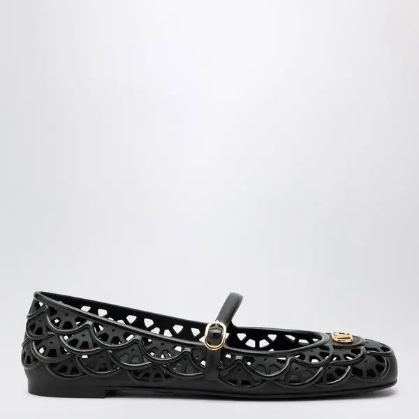 Valentino Garavani Vlogo Signature Rubber Ballet Flats - Black