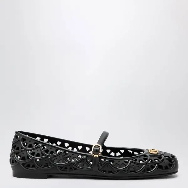 Valentino Garavani Vlogo Signature Rubber Ballet Flats - Black