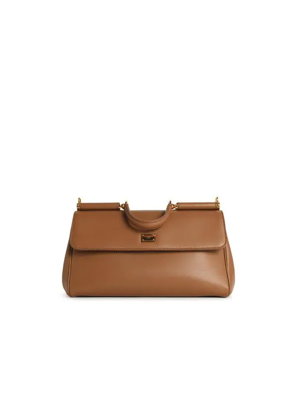 Dolce & Gabbana My Sicily Calf Leather Handbag - Cream