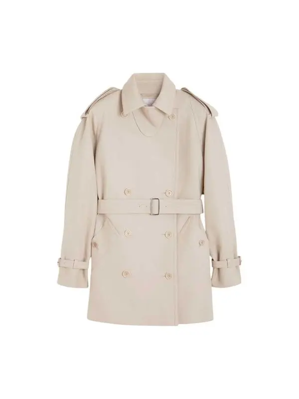Max Mara Short Cotton Duster Coat Sand - Brown