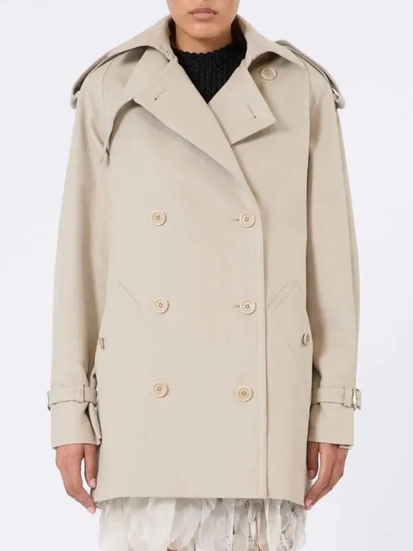 Max Mara Short Cotton Duster Coat Sand - Brown
