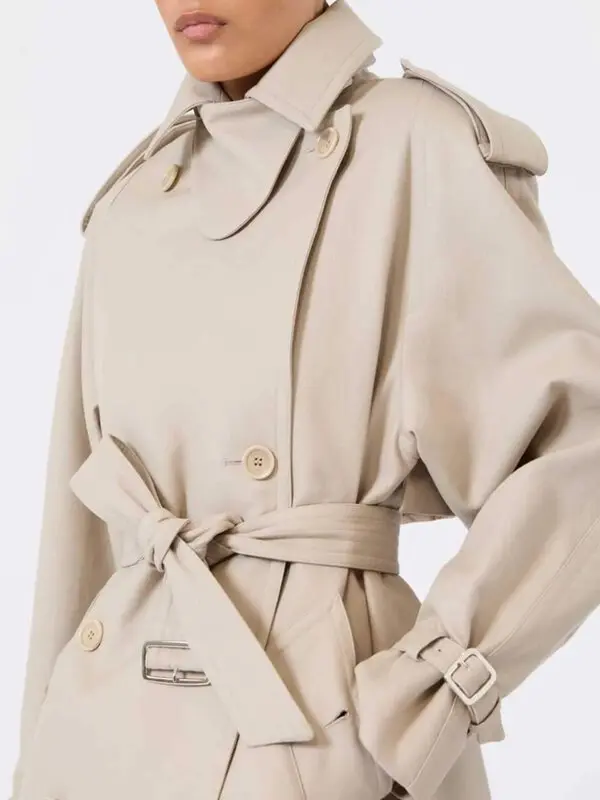 Max Mara Short Cotton Duster Coat Sand - Brown