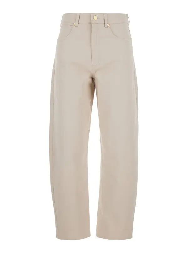 Max Mara S 'emily' Beige Jeans With Belt Loops And Button And Zip Closure On The Front In Denim For - Multicolor