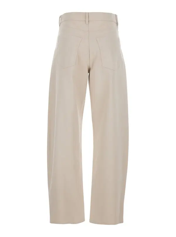 Max Mara S 'emily' Beige Jeans With Belt Loops And Button And Zip Closure On The Front In Denim For - Multicolor