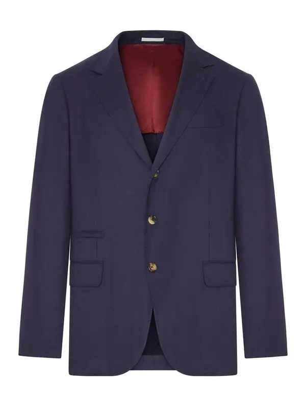 Brunello Cucinelli Cashmere Blazer With Contrasting Lining