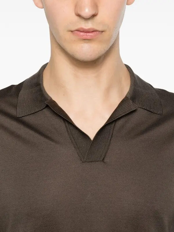 Brioni Piquet Silk Polo Shirt