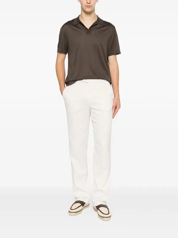 Brioni Piquet Silk Polo Shirt