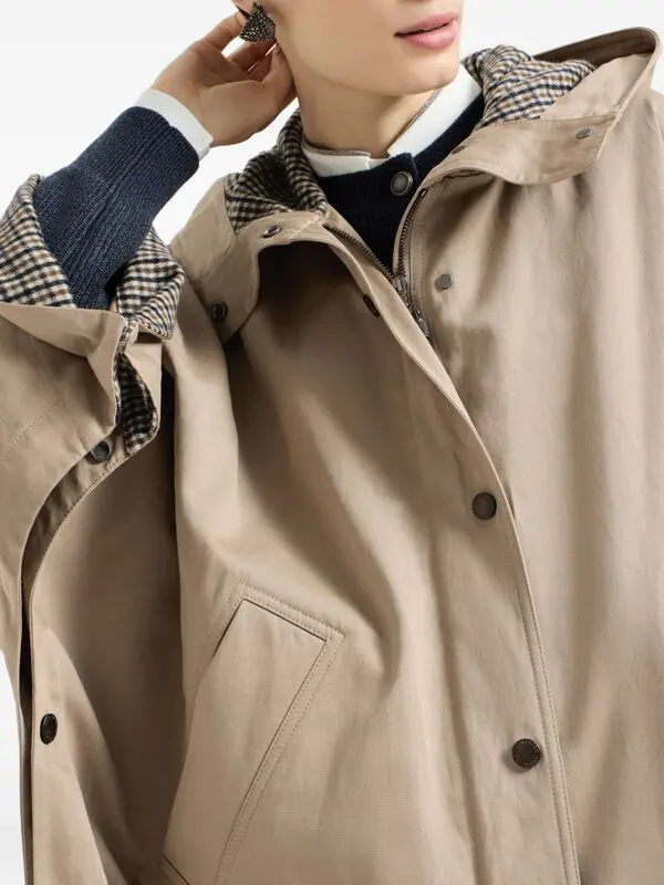 Brunello Cucinelli Cotton And Linen Blend Parka Coat - Multicolor