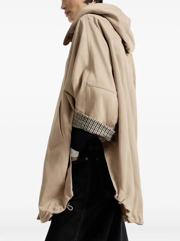 Brunello Cucinelli Cotton And Linen Blend Parka Coat - Multicolor