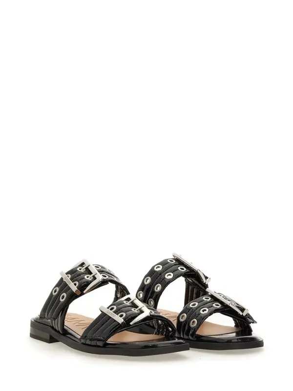 GANNI Buckled Sandals - Black