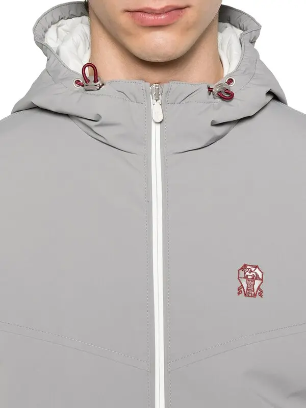 Brunello Cucinelli Technical Fabric Jacket With Hood