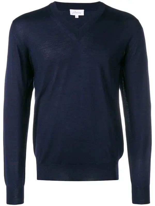 Brioni Wool Cashmere And Silk V-necked Sweater - Multicolor