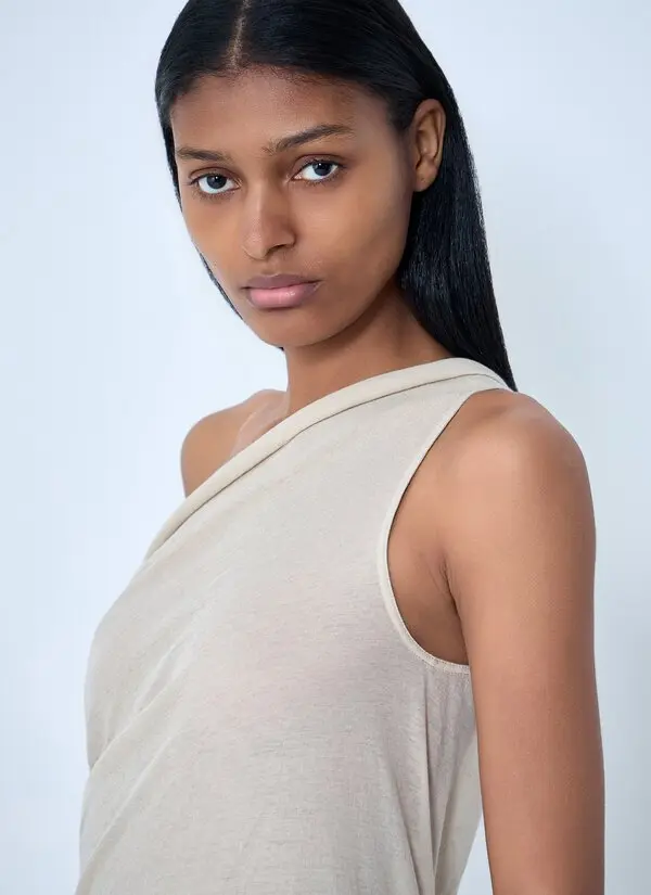 Rick Owens Asymmetric Draped T-shirt