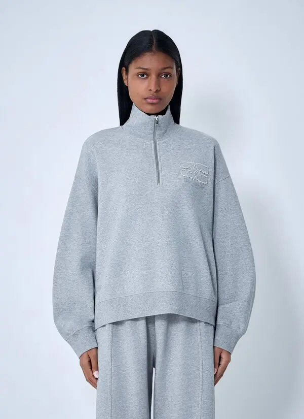 GANNI Half-zip Sweatshirt - Gray