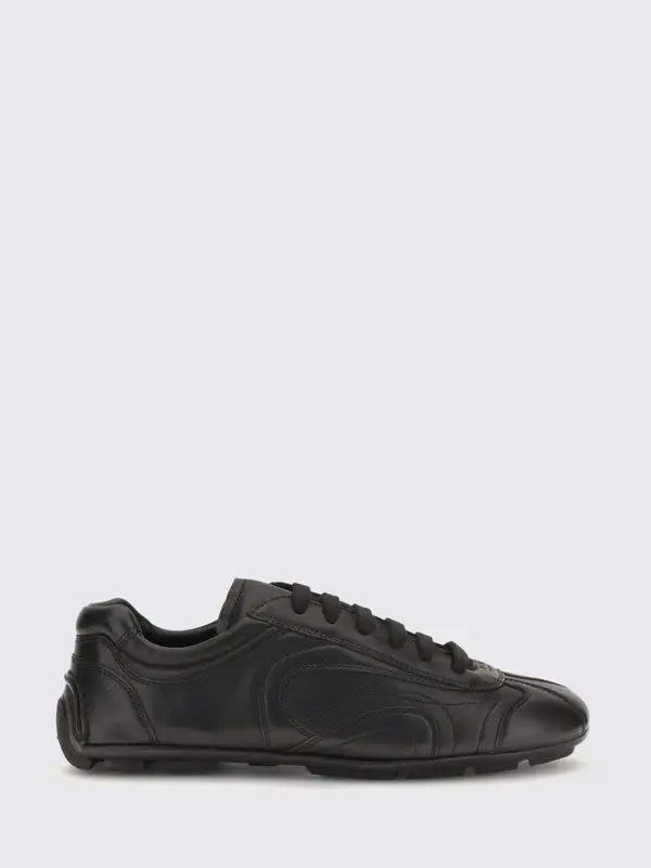 Prada Leather Sneakers - Black