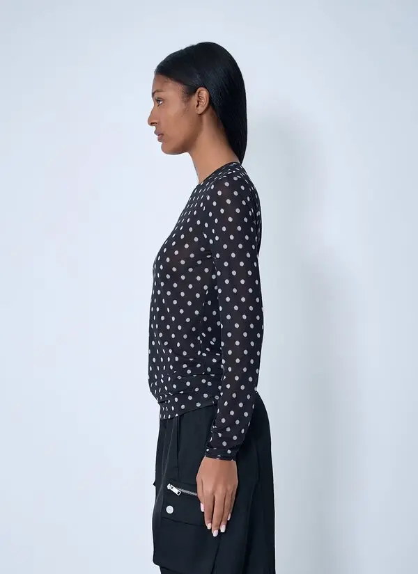 GANNI Printed Sheer Top