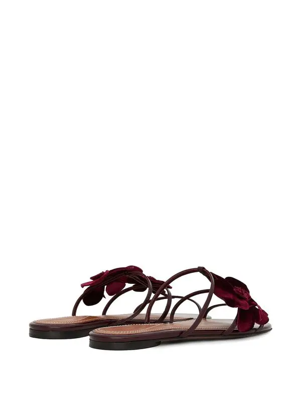Zimmermann Orchid Leather Flat Sandals