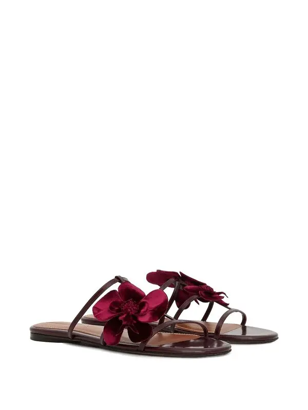 Zimmermann Orchid Leather Flat Sandals