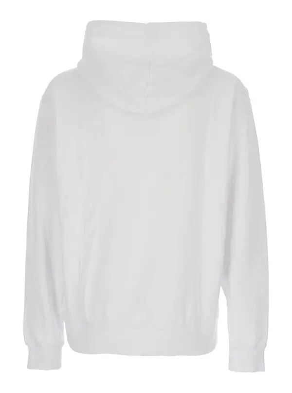 Dsquared2 White Hoodie With Front Logo Print In Cotton For
