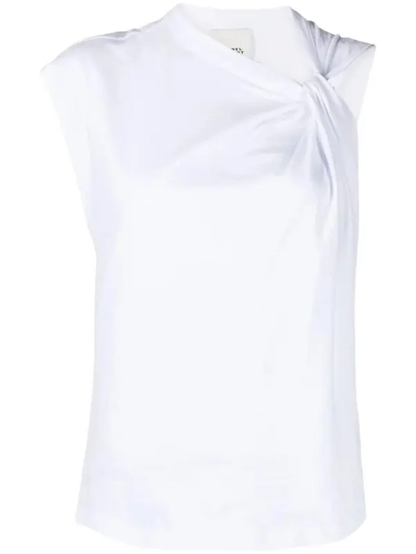 Isabel Marant Étoile Nayda Knot-detail Asymmetric T-shirt - White